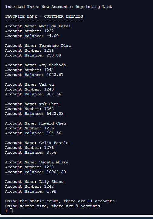 Solved Upgrade the BankAccount class to store accounts in | Chegg.com