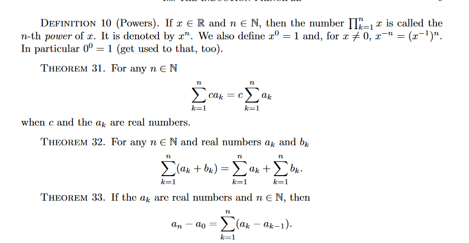 Solved DEFINITION 10 (Powers). If x E R and neN, then the | Chegg.com