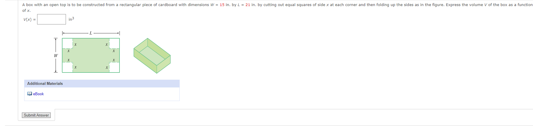 Solved A box with an open top is to be constructed from a | Chegg.com