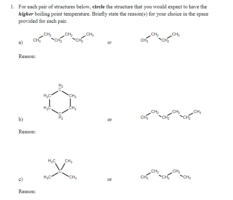 Solved For each pair of structures below, circle the | Chegg.com