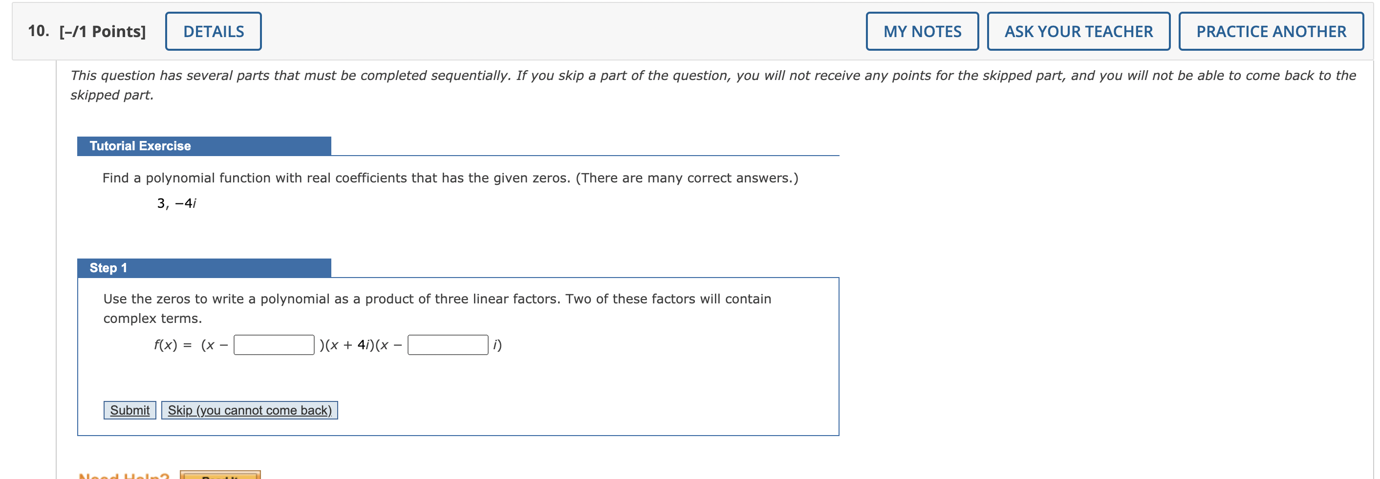 Solved 10. [-/1 Points] DETAILS MY NOTES ASK YOUR TEACHER | Chegg.com