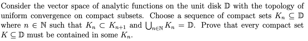 Solved Consider the vector space of analytic functions on | Chegg.com
