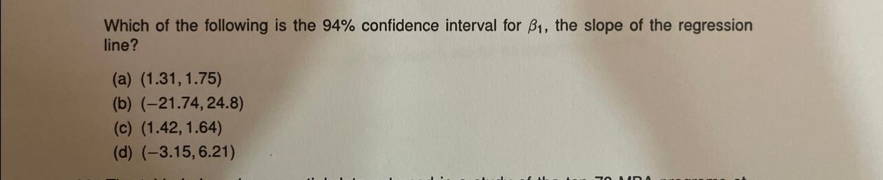 Solved 28. The table below shows partial data set used in a | Chegg.com