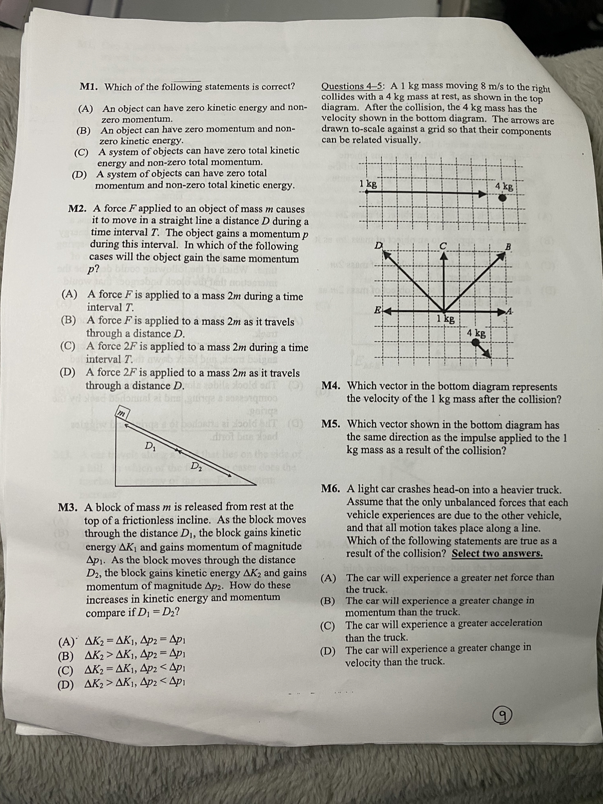 Solved M1. Which of the following statements is correct? (A) | Chegg.com