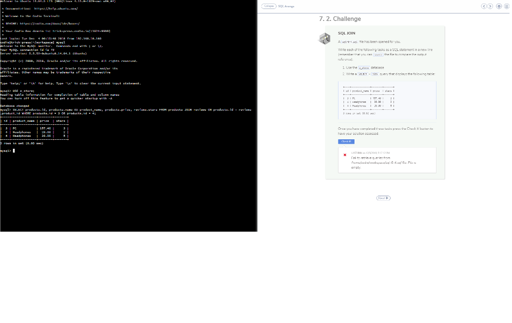 7. 2. Challenge SQL JOIN A sql-6-4.sql file has | Chegg.com