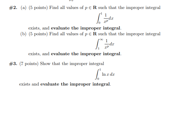 Solved #2. (a) (5 points) Find all values of p ER such that | Chegg.com