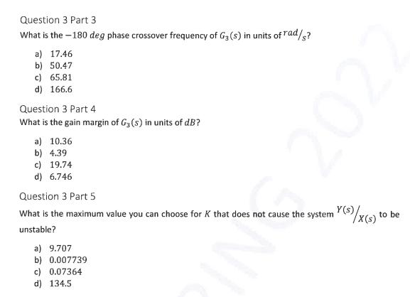 Solved Question 3 Bode Plot The block diagram of a system | Chegg.com