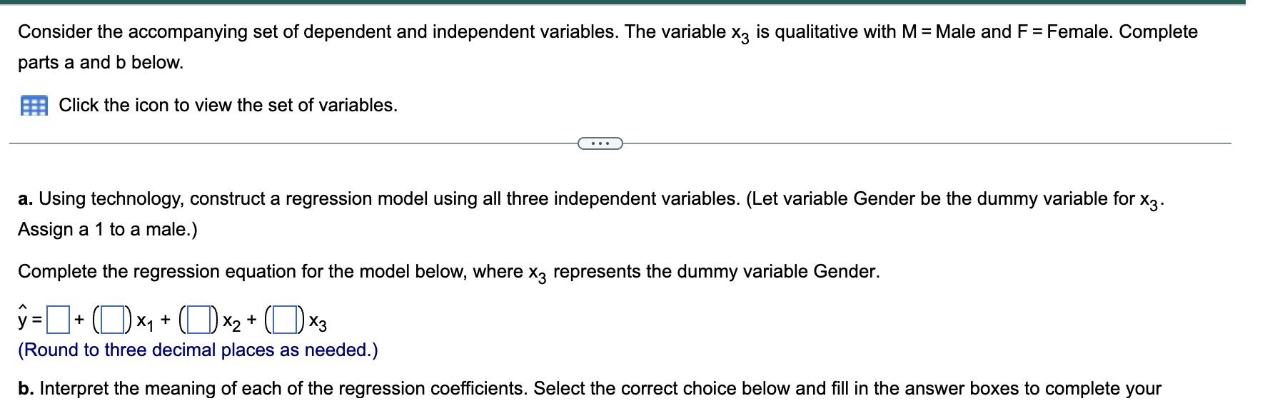 Solved parts a and b below. Click the icon to view the set | Chegg.com