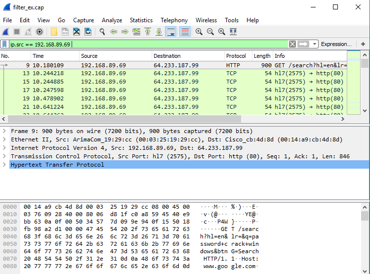 Solved filter_ex.cap File Edit View Go Capture Analyze | Chegg.com