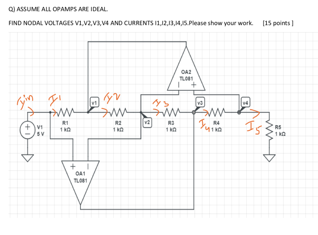 Solved Find V1, V2, V3, V4 and I1, I2, I3, I4, I5. | Chegg.com