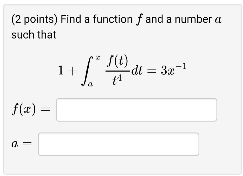 Solved (2 points) Find a function f and a number a such that | Chegg.com