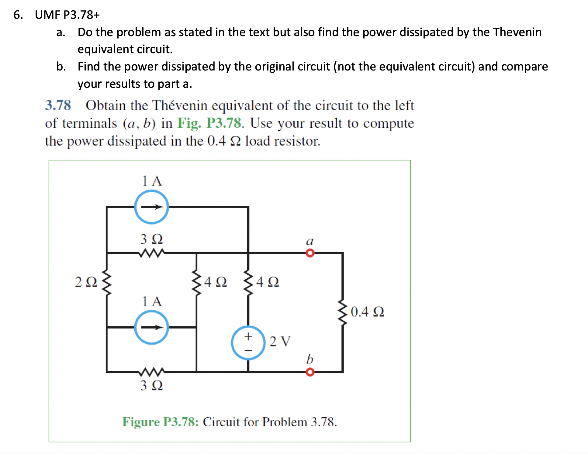 Solved UMF P3.78+ a. Do the problem as stated in the text | Chegg.com