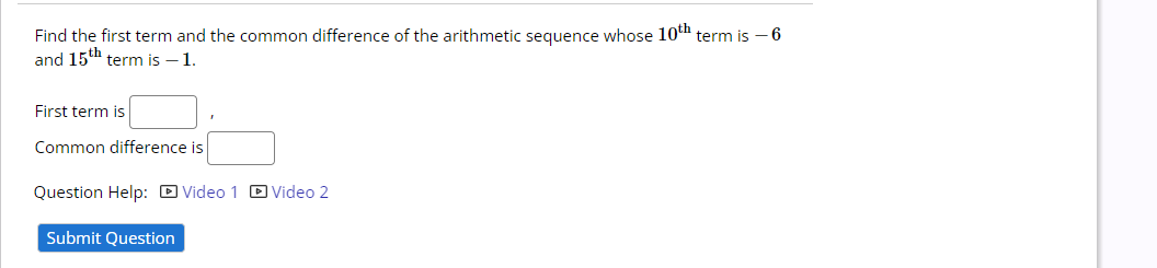 Solved Find the first term and the common difference of the | Chegg.com