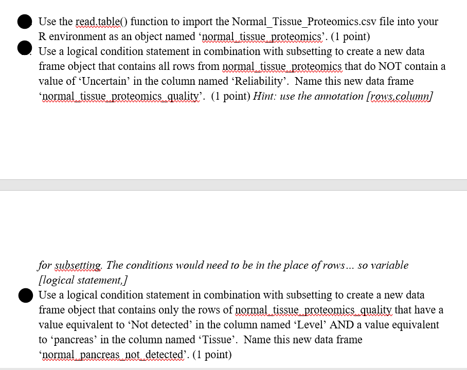 Solved Use The Readtable Function To Import The 