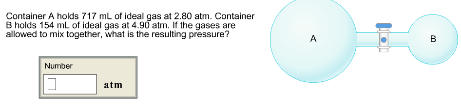 Solved Container A holds 717 mL of ideal gas at 2.80 atm. | Chegg.com