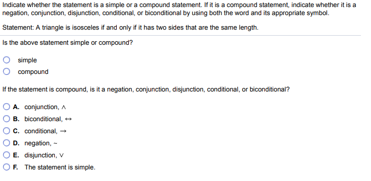 Solved Indicate whether the statement is a simple or a | Chegg.com
