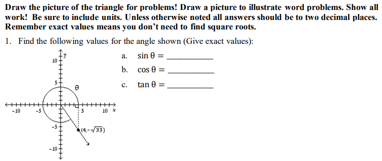 Solved Draw the picture of the triangle for problems! Draw a | Chegg.com