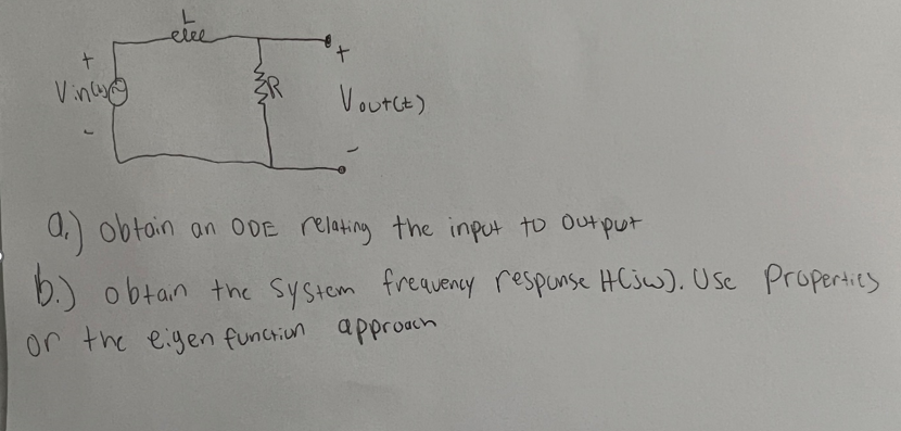 Solved a.) obtain an ODE relating the input to output b.) | Chegg.com