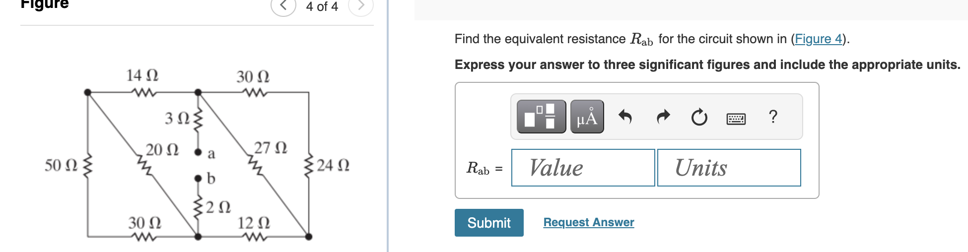 Solved Find the equivalent resistance Rab for the circuit | Chegg.com
