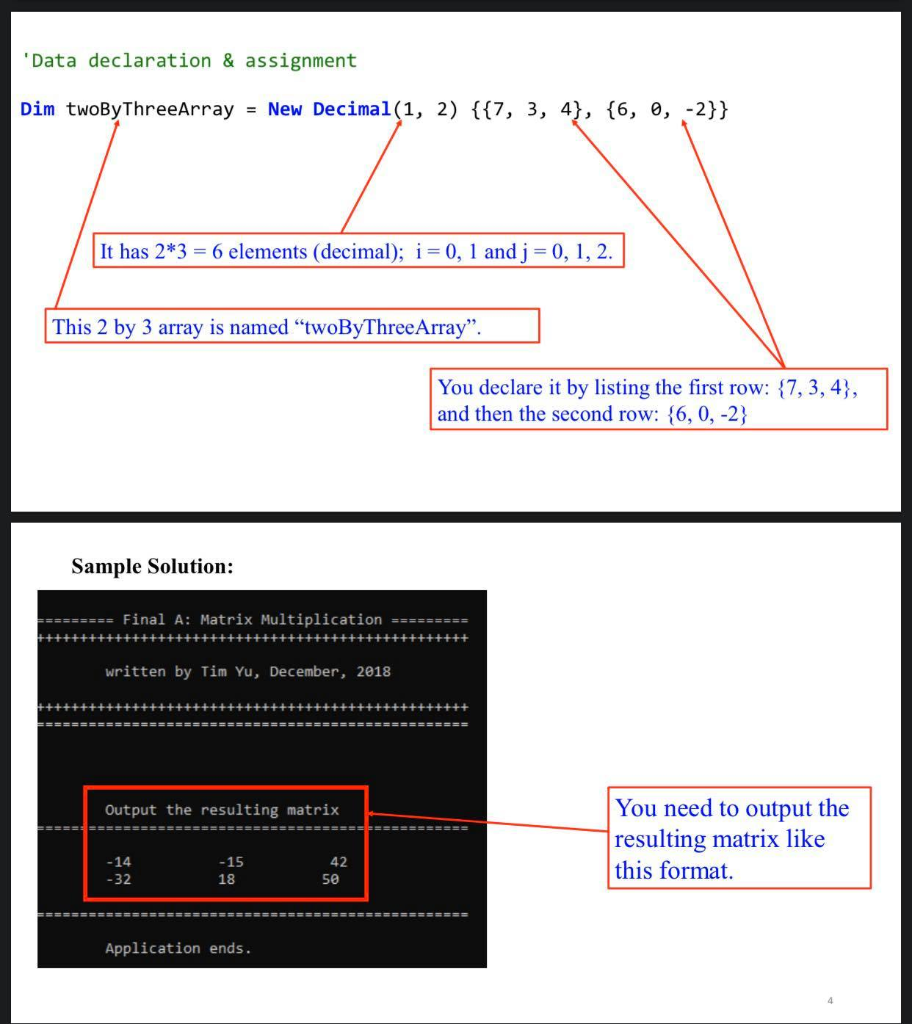 Solved Given: Two matrixes (see page 2) Find: Use | Chegg.com