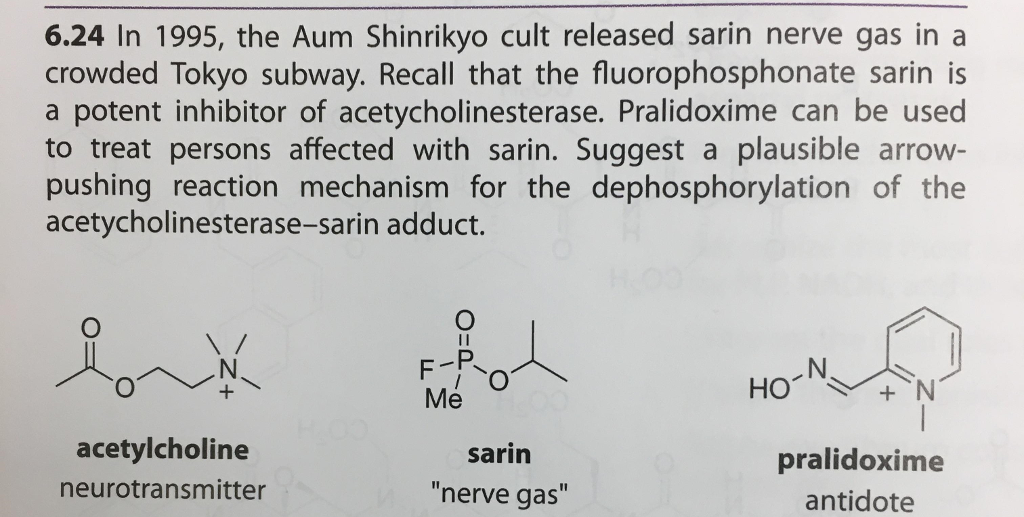 Solved 6.24 In 1995, the Aum Shinrikyo cult released sarin | Chegg.com