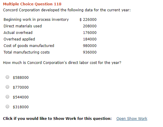 Solved Multiple Choice Question 118 Concord Corporation | Chegg.com Solved Multiple Choice Question 118 Concord Corporation | Chegg.com