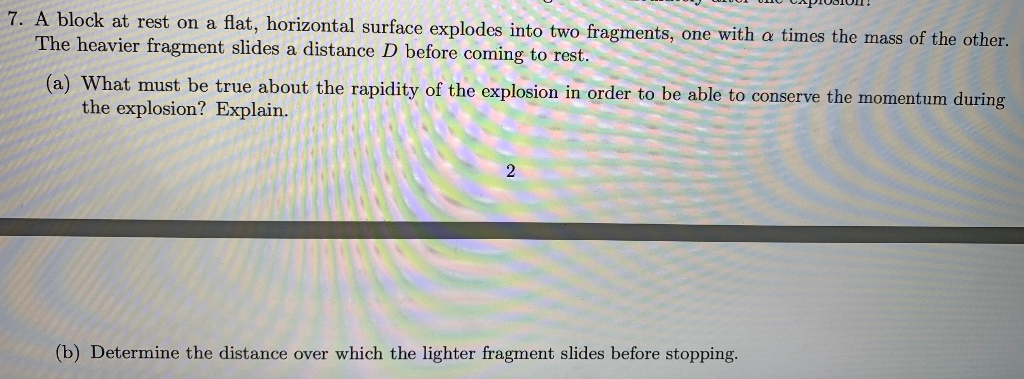 Solved 7. A block at rest on a flat, horizontal surface | Chegg.com