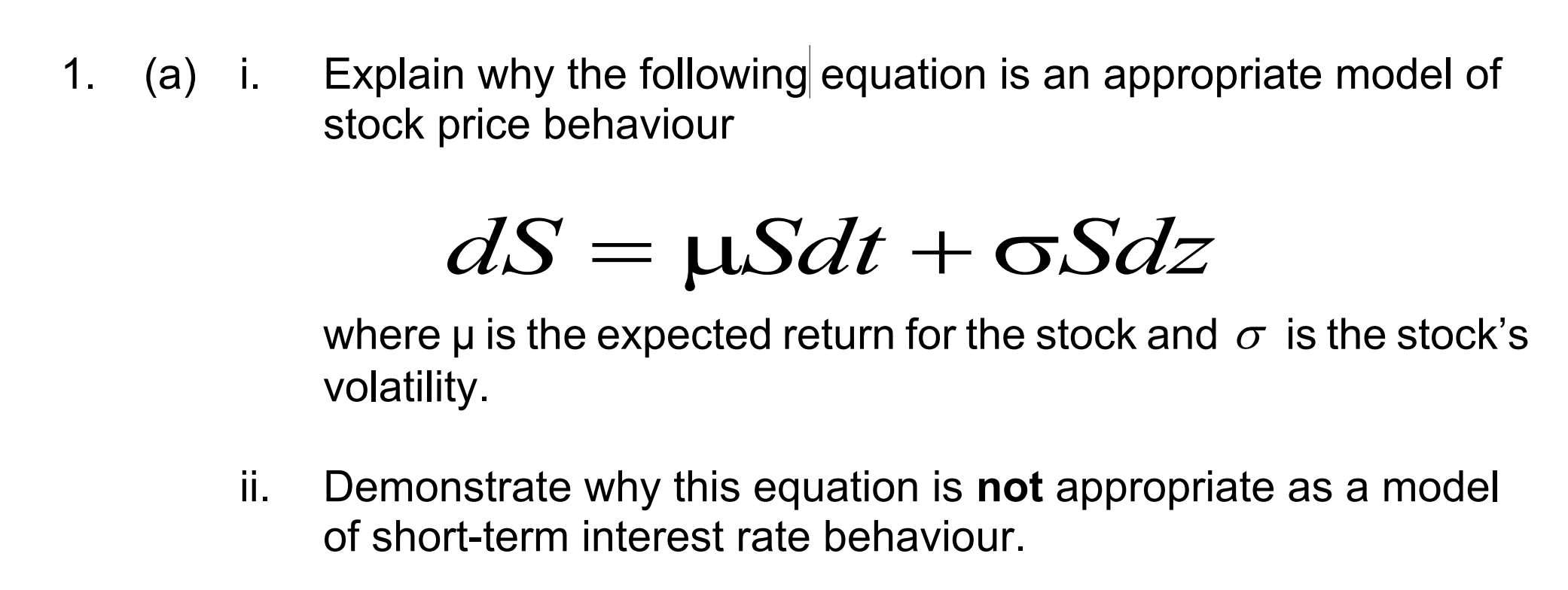 Solved (a) i. Explain why the following equation is an | Chegg.com