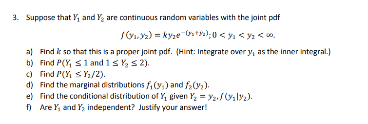 Solved Suppose that 𝑌1 and 𝑌2 are continuous random | Chegg.com
