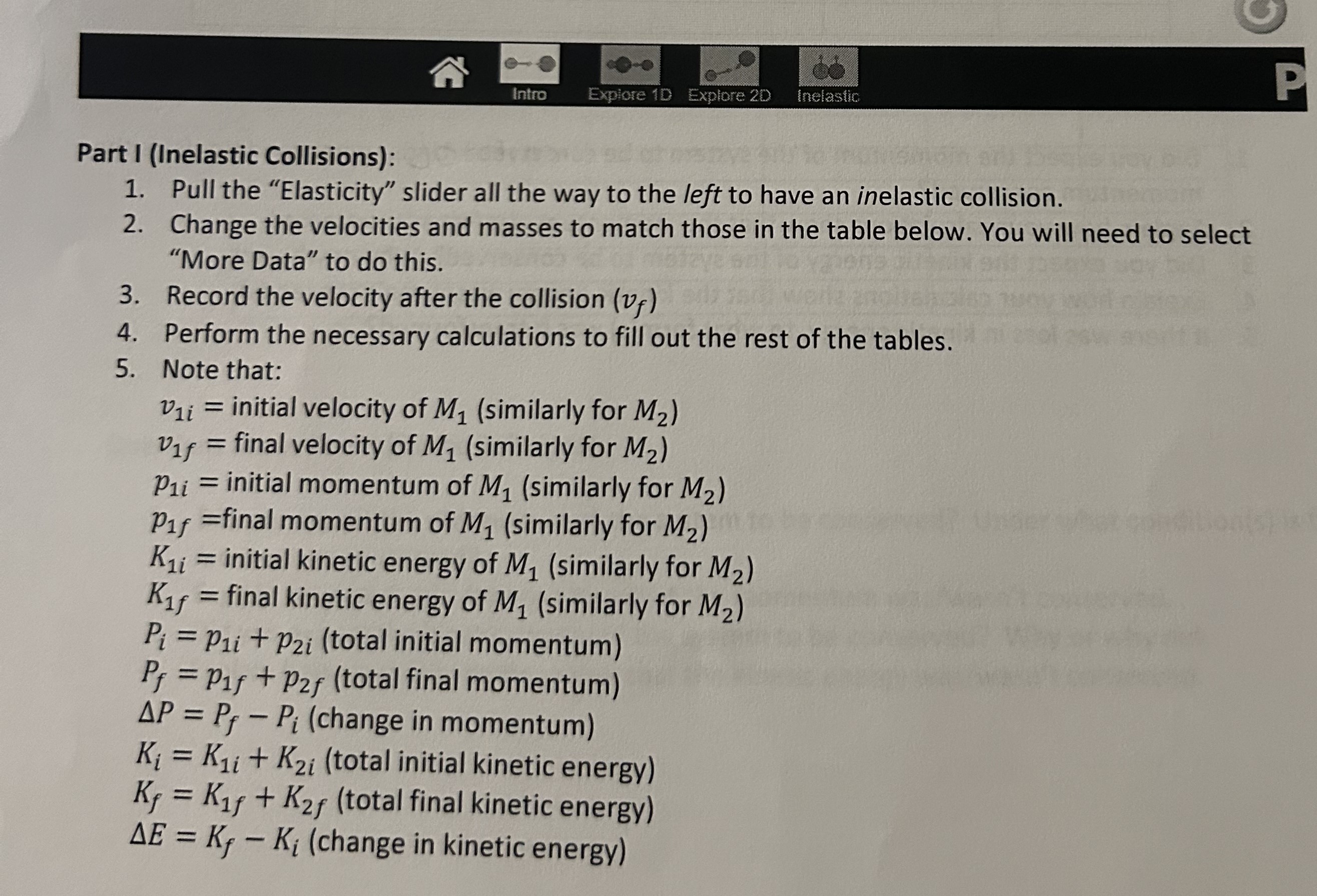 Solved Part I (Inelastic Collisions): 1. Pull the | Chegg.com