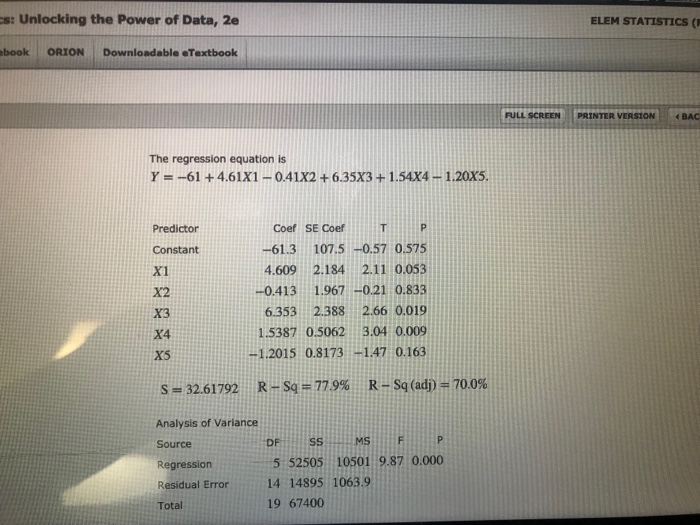 Solved s: Unlocking the Power of Data, 2e ELEM STATISTICS (F | Chegg.com