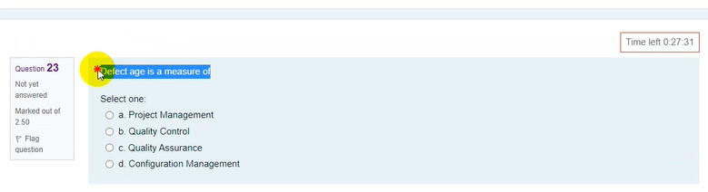 Solved Defect age is a measure ofSelect one:a. ﻿Project | Chegg.com