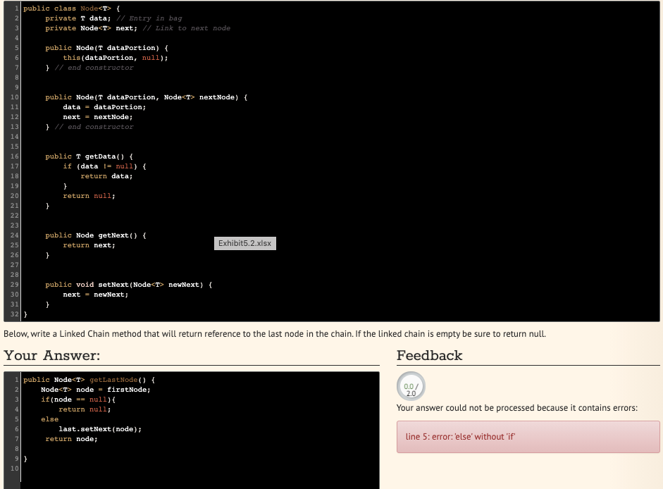 Solved 1 public class LinkedChain { private Node firstNode; | Chegg.com