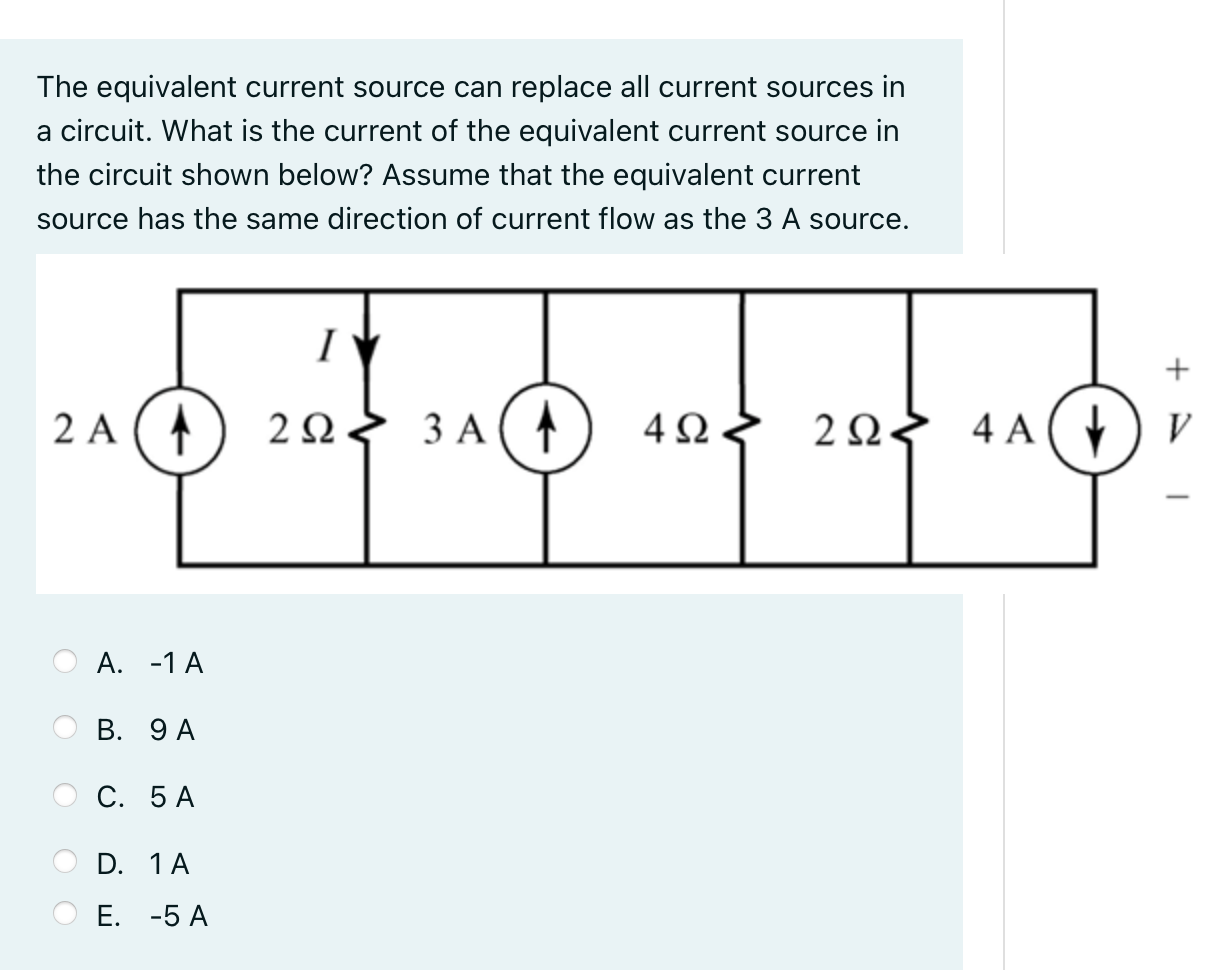 Solved The equivalent current source can replace all current | Chegg.com
