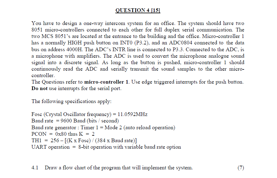 Solved You have to design a one-way intercom system for an | Chegg.com