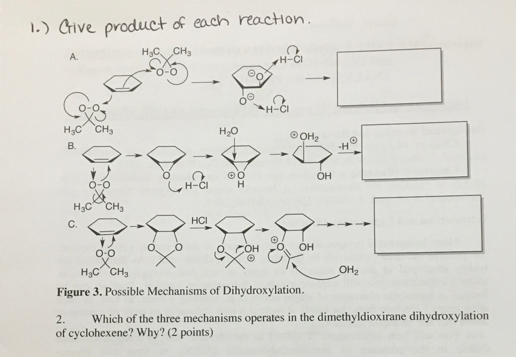 Solved .) Crive product of each reacHovn A. H3C CH3 H-CI O-O | Chegg.com