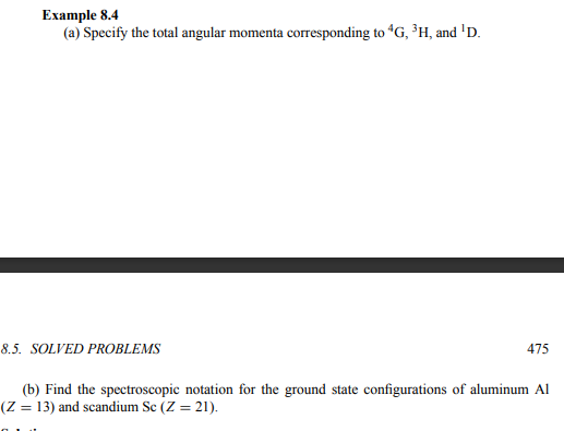 Solved Example 8.4 (a) Specify the total angular momenta | Chegg.com