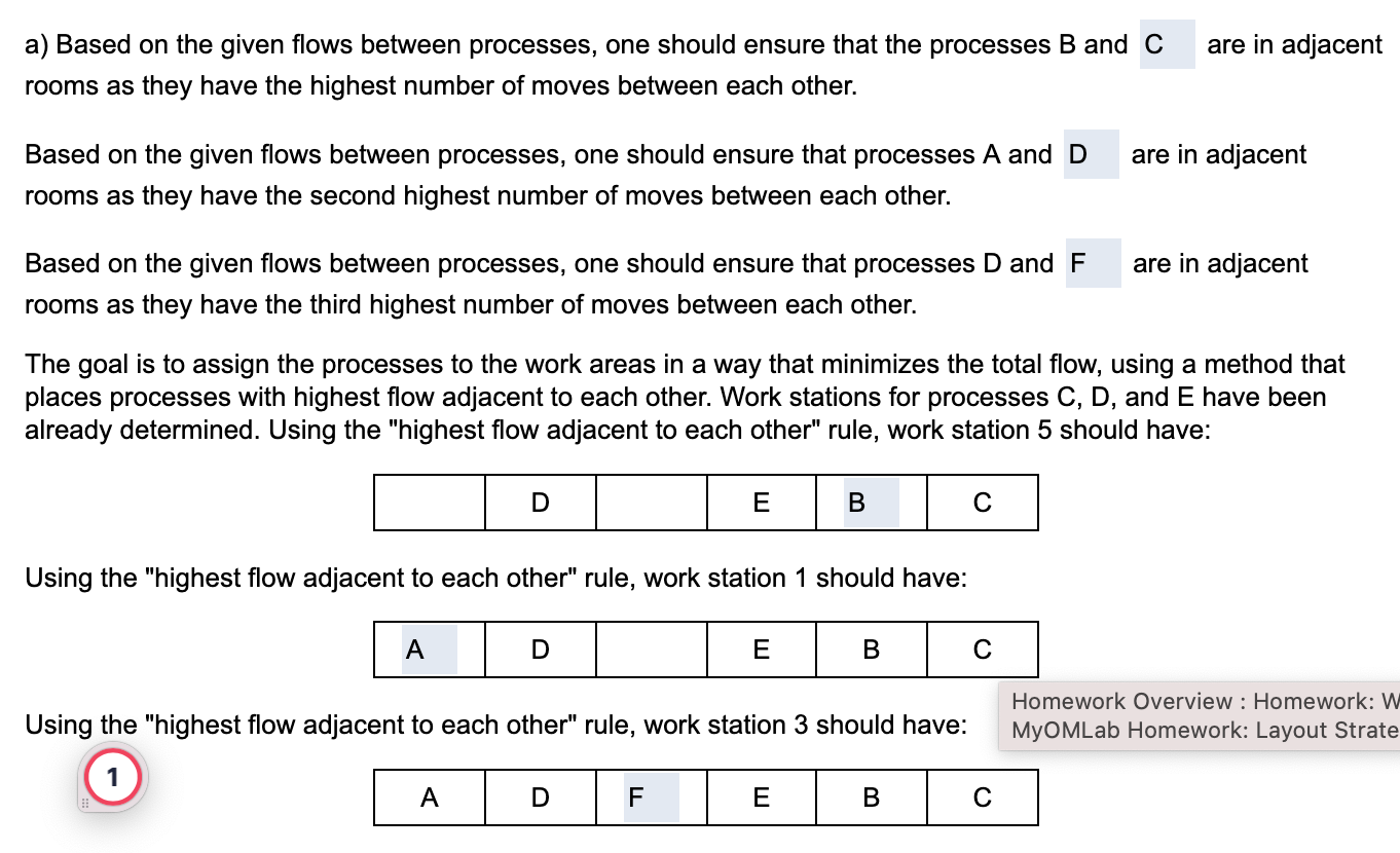 Solved Six processes are to be laid out in six areas along a | Chegg.com