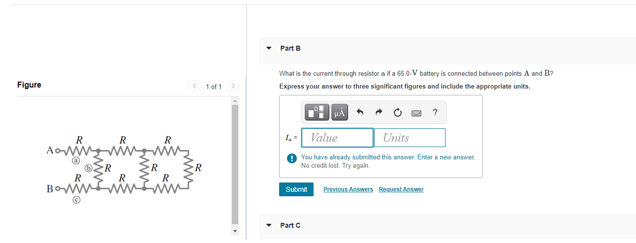 Solved Part B Figure What is the current through resistor a | Chegg.com
