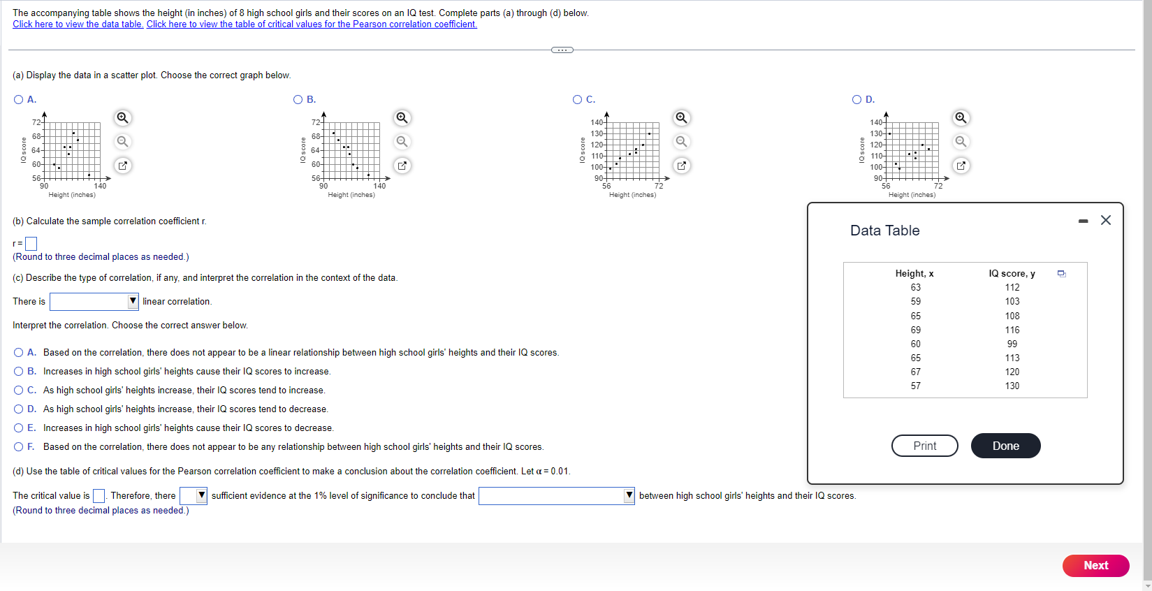 [Solved]: (a) Display the data in a scatter plot. Choose t
