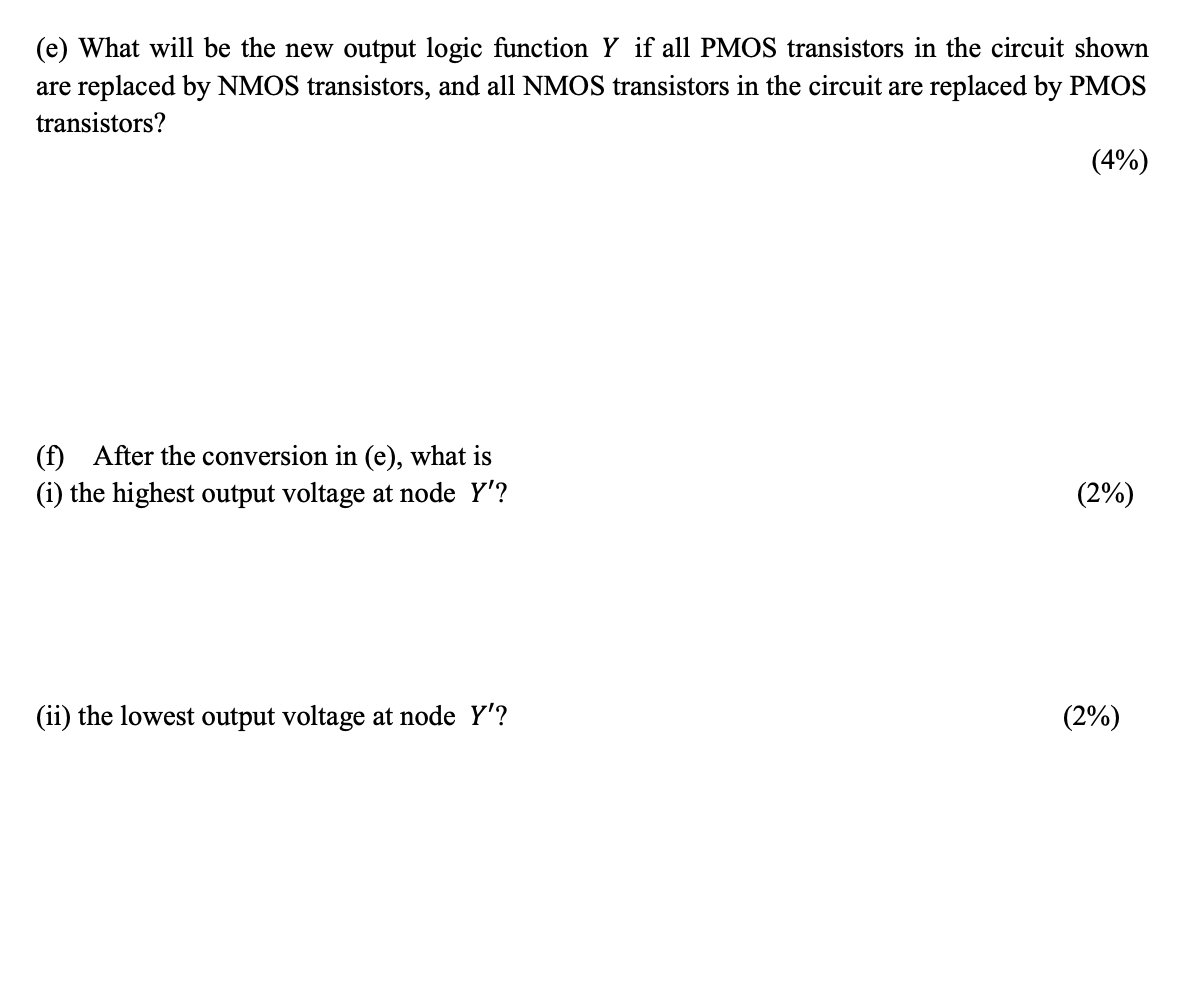 Solved 1. A logic circuit shown in the figure below has Vpp | Chegg.com