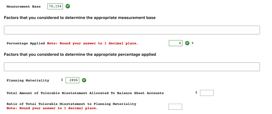 Solved Willis \& Adams Tolerable Misstatement Guidelines " | Chegg.com