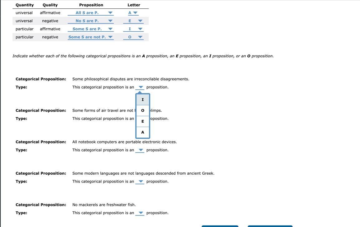 Solved Letter Quantity universal Quality affirmative | Chegg.com