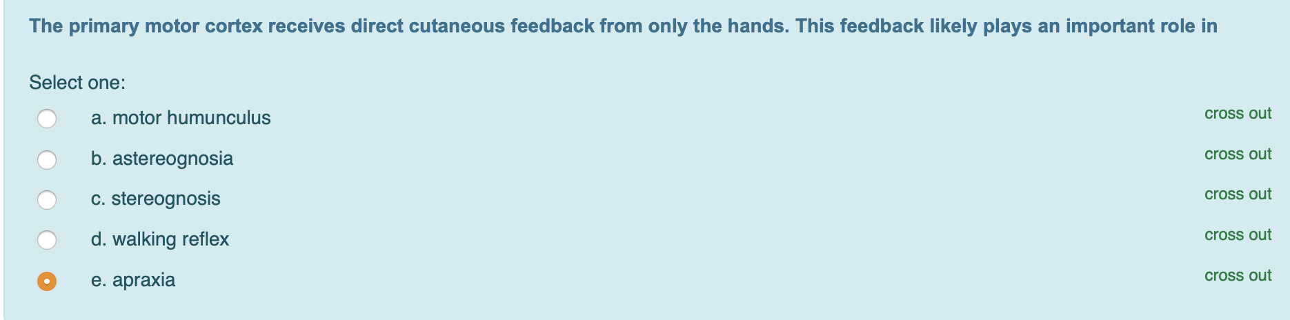 Solved match the following areas of the sensorimotor | Chegg.com