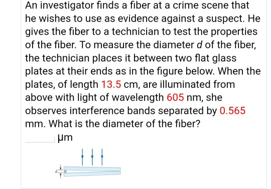Solved An investigator finds a fiber at a crime scene that | Chegg.com