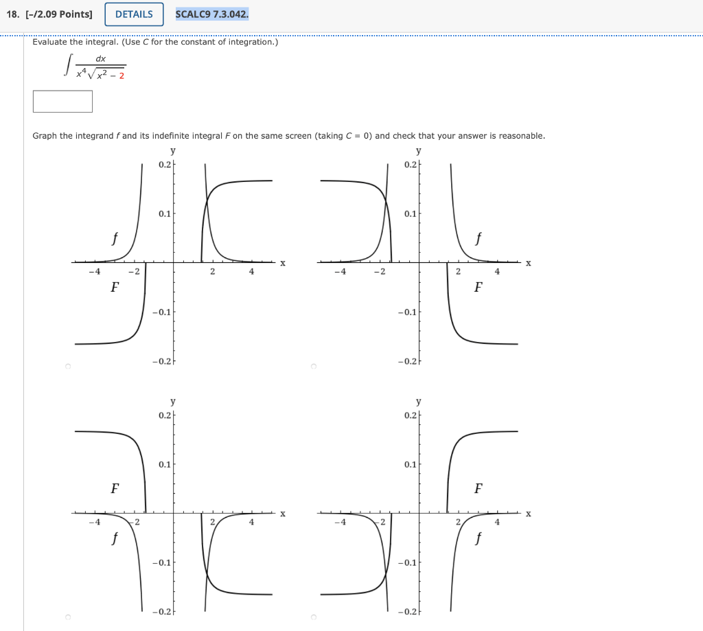 Solved Evaluate the integral. (Use C for the constant of | Chegg.com
