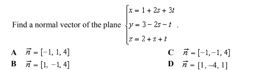 Solved Find a normal vector of the plane | Chegg.com