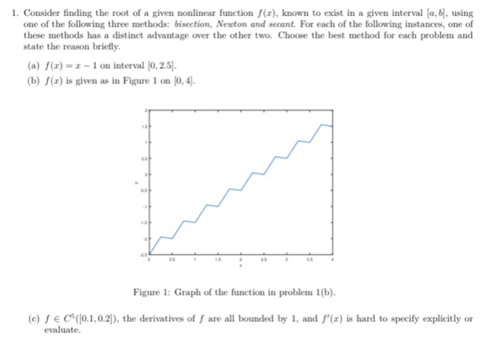 Solved 1. Consider finding the root of a given nonlinear | Chegg.com
