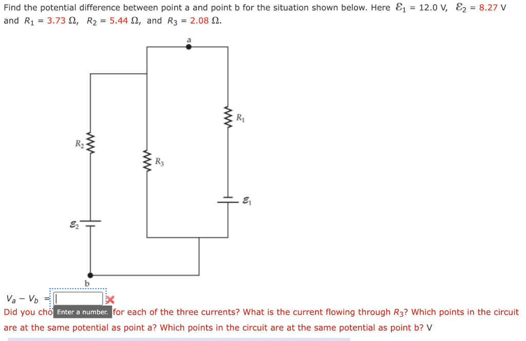 Solved Find the potential difference between point a and | Chegg.com