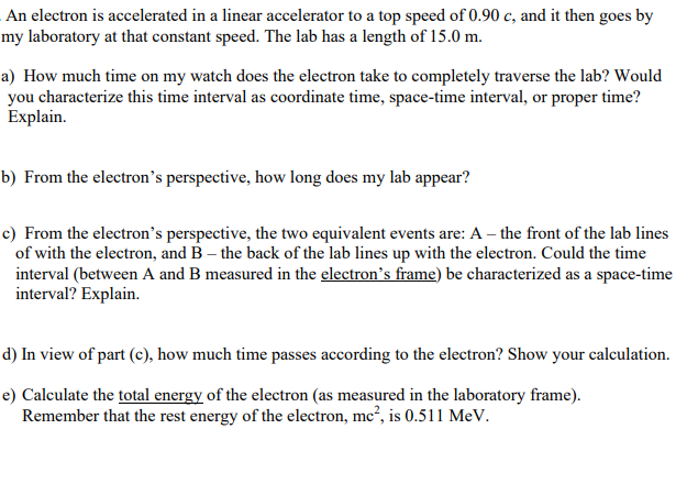 Solved An electron is accelerated in a linear accelerator to | Chegg.com